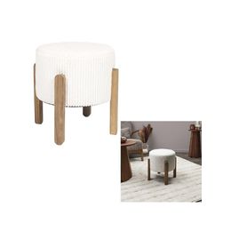 THE HOME DECO FACTORY Hocker in Creme - (H)35 x &Oslash; 35 cm - 58% | Sitzmoebel