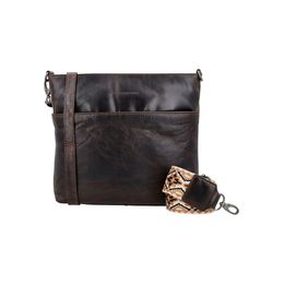 HIDE & STITCHES Leder-Umh&auml;ngetasche in Braun - (B)26 x (H)25 x (T)4,5 cm - 62% | Damen-taschen