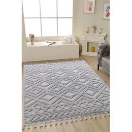 Conceptum Hypnose Hochflor-Teppich ''0C830B'' in Grau - 75% | Gr&ouml;&szlig;e 160x230 cm |