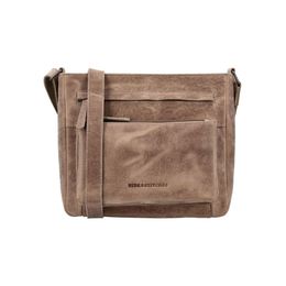 HIDE & STITCHES Leder-Umh&auml;ngetasche "Idaho" in Hellbraun - (B)27 x (H)23 x (T)7 cm - 62% | Damen-taschen