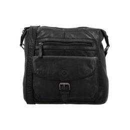 HIDE & STITCHES Leder-Umh&auml;ngetasche "Paint Rock" in Schwarz - (B)29 x (H)27 x (T)9 cm - 64% | Damen-taschen