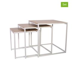THE HOME DECO FACTORY Dreisatztisch in Wei&szlig;/ Natur - 63% | Tische