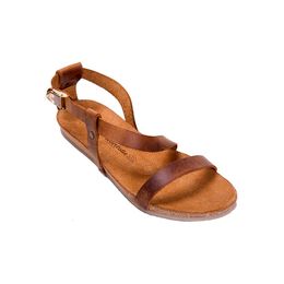Comfortfusse Leder-Sandalen in Hellbraun - 50% | Gr&ouml;&szlig;e 40 | Damen-sandalen