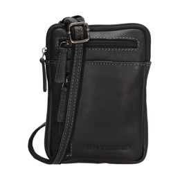 HIDE & STITCHES Leder-Umh&auml;ngetasche in Schwarz - (B)13 x (H)18 x (T)4 cm - 62% | Herrentaschen
