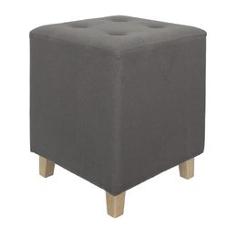 THE HOME DECO FACTORY Pouf "Hippolyte" in Anthrazit - (B)35 x (H)35 x (T)35 cm - 70% | Sitzmoebel