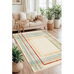 Conceptum Hypnose Baumwoll-Teppich ''146'' in Creme/ Bunt - 76% | Gr&ouml;&szlig;e 120x180 cm |