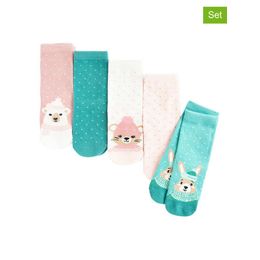 COOL CLUB 5er-Set: Socken in Rosa/ T&uuml;rkis/ Creme - 40% | Gr&ouml;&szlig;e 22-24 | Babysocken-strumpfhosen