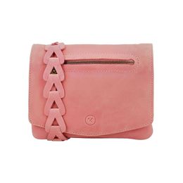 HIDE & STITCHES Leder-Umh&auml;ngetasche in Rosa - (B)21 x (H)17 x (T)4 cm - 61% | Damen-taschen