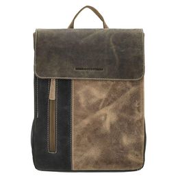 HIDE & STITCHES Leder-Rucksack in Khaki/ Beige - (B)24 x (H)32 x (T)10 cm - 62% | Damen-taschen