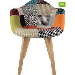 THE HOME DECO FACTORY 2er-Set: Esszimmerst&uuml;hle in Bunt - (B)62 x (H)82,5 x (T)60,5 cm - 66% | Sitzmoebel