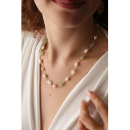Pierres delicates Vergold. Halskette mit Edelsteinen - (L)43 cm - 82% | Schmuck