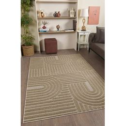 Conceptum Hypnose Hochflor-Teppich ''691B'' in Hellbraun - 75% | Gr&ouml;&szlig;e 100x150 cm |