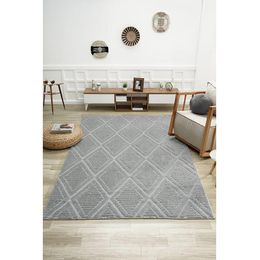 Conceptum Hypnose Hochflor-Teppich ''0742B'' in Grau - 74% | Gr&ouml;&szlig;e 100x150 cm |