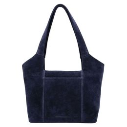 HIDE & STITCHES Leder-Schultertasche "Brazos" in Dunkelblau - (B)38 x (H)23 x (T)11 cm - 50% | Damen-taschen