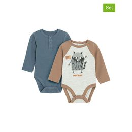 COOL CLUB 2er-Set: Bodys in Hellbraun/ Blau - 41% | Gr&ouml;&szlig;e 62 | Baby-bodys