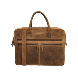 HIDE & STITCHES Leder-Businesstasche in Hellbraun - (B)40 x (H)30,5 x (T)7 cm - 63% | Herrentaschen
