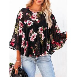 Milan Kiss Bluse in Schwarz/ Rosa - 61% | Gr&ouml;&szlig;e XL | Damen-blusen