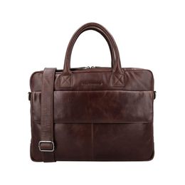 HIDE & STITCHES Leder-Businesstasche "Porto" in Dunkelbraun - (B)41 x (H)31 x (T)11 cm - 64% | Herrentaschen