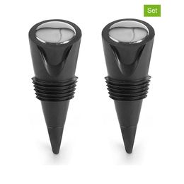 Ibili 2er-Set: Weinverschl&uuml;sse in Schwarz - (H)6 cm - 33% | Gedeckter-tisch