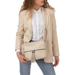 Lucca Baldi Leder-Umh&auml;ngetasche in Beige - (B)36 x (H)23 x (T)10 cm - 73% | Damen-taschen