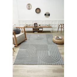 Conceptum Hypnose Hochflor-Teppich ''0691B'' in Grau - 74% | Gr&ouml;&szlig;e 100x150 cm |