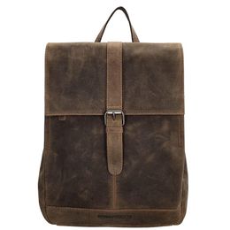 HIDE & STITCHES Leder-Rucksack in Braun - (B)25,5 x (H)32,5 x (T)12 cm - 61% | Damen-taschen