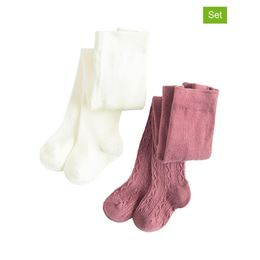 COOL CLUB 2er-Set: Strumpfhosen in Rosa/ Creme - 46% | Gr&ouml;&szlig;e 92/98 | Babysocken-strumpfhosen