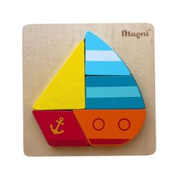 Magni 4tlg. Puzzle "Ship" in Blau/ Gelb/ Rot - ab 18 Monaten - 42% | Gesellschaftsspiele