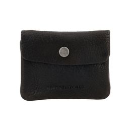 HIDE & STITCHES Leder-Schl&uuml;sseltasche "Earth" in Schwarz - (B)10 x (H)7 x (T)1 cm - 59% | Portemonnaies-etuis