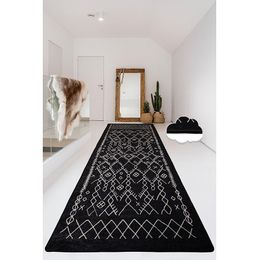 Conceptum Hypnose Kurzflor-Teppich ''Chart'' in Schwarz/ Wei&szlig; - 74% | Gr&ouml;&szlig;e 80x150 cm |