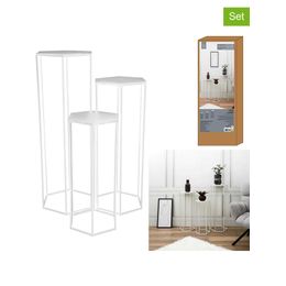 THE HOME DECO FACTORY 3er-Set: Beistelltische in Wei&szlig; - 64% | Tische