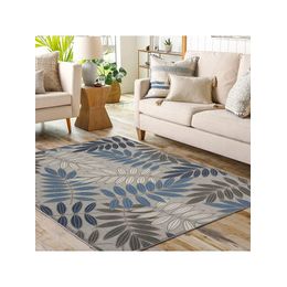 Conceptum Hypnose Baumwoll-Teppich ''Woopamuk189'' in Beige/ Blau/ Braun - 75% | Gr&ouml;&szlig;e 100x200 cm |