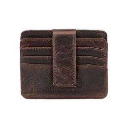 HIDE & STITCHES Leder-Kartenetui "Next Navajo" in Dunkelbraun - (B)10 x (H)8,5 x (T)1 cm - 53% | Portemonnaies-etuis