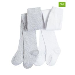 COOL CLUB 2er-Set: Strumpfhosen in Grau/ Wei&szlig; - 46% | Gr&ouml;&szlig;e 128/134 | Kinder-socken-strumpfhosen