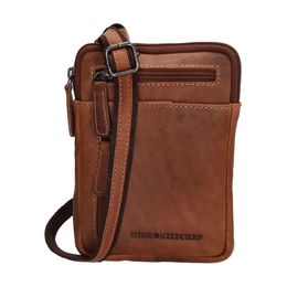 HIDE & STITCHES Leder-Umh&auml;ngetasche in Hellbraun - (B)13 x (H)18 x (T)4 cm - 58% | Herrentaschen