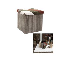 THE HOME DECO FACTORY Pouf in Beige/ Wei&szlig; - (B)38 x (H)38 cm - 58% | Sitzmoebel