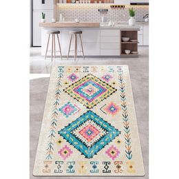 Conceptum Hypnose Kurzflor-Teppich ''Taula'' in Creme/ Bunt - 76% | Gr&ouml;&szlig;e 200x290 cm |