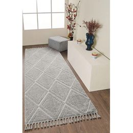 Conceptum Hypnose Hochflor-Teppich ''742B'' in Grau - 76% | Gr&ouml;&szlig;e 120x300 cm |