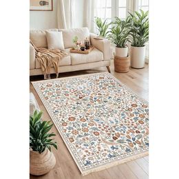 Conceptum Hypnose Baumwoll-Teppich ''244'' in Creme/ Bunt - 74% | Gr&ouml;&szlig;e 180x280 cm |