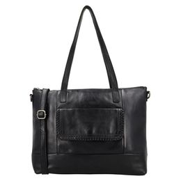 HIDE & STITCHES Leder-Schultertasche "Inspired by Country" in Schwarz - (B)38 x (H)26 x (T)12 cm - 66% | Damen-taschen