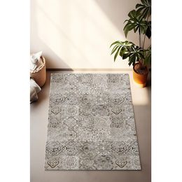 Conceptum Hypnose Kurzflor-Teppich ''CT-1106'' in Hellgrau/ Beige - 74% | Gr&ouml;&szlig;e 80x200 cm |