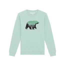 Watapparel Sweatshirt ' Waldb&auml;r ' Herren Gr&ouml;&szlig;e L azur / gr&uuml;n / schwarz