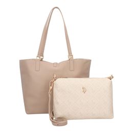 U.S. Polo Assn. Shopper 'Malibu' Damen Gr&ouml;&szlig;e One Size beige / dunkelbeige