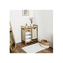 THE HOME DECO FACTORY Standregal in Natur/ Creme - (B)69,5 x (H)77 x (T)38 cm - 63% | Regale