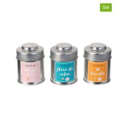 THE HOME DECO FACTORY 3er-Set: Duftkerzen in Rosa/ Petrol/ Orange, 3x 60 g - 50% | Kerzen-vasen