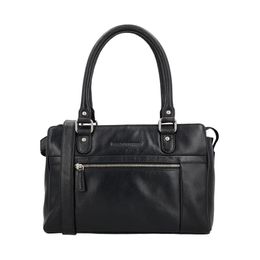 HIDE & STITCHES Leder-Henkeltasche in Schwarz - (B)27 x (H)19 x (T)8 cm - 66% | Damen-taschen