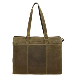 HIDE & STITCHES Leder-Businesstasche in Oliv - (B)40 x (H)32,5 x (T)13 cm - 65% | Damen-taschen