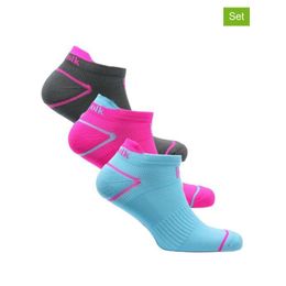 Norfolk 3er-Set: Sportsocken in Anthrazit/ Blau/ Pink - 52% | Gr&ouml;&szlig;e 35-38 | Damen-outdoor-ausruestung