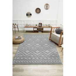 Conceptum Hypnose Hochflor-Teppich ''830B'' in Grau - 74% | Gr&ouml;&szlig;e 100x300 cm |