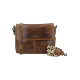HIDE & STITCHES Leder-Umh&auml;ngetasche in Hellbraun - (B)24 x (H)17 x (T)7 cm - 57% | Damen-taschen